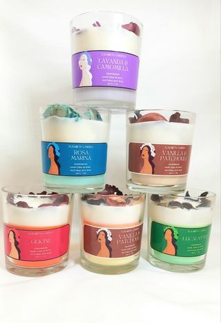 Candele profumate cera di soia handmade 6 pz x200g