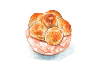 Stampa acquerello panino con mortadella