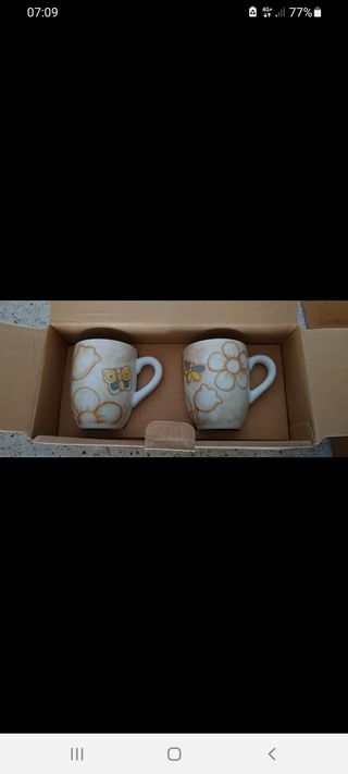 set 2 mug tazze latte porcellana thun 