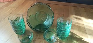 set fiore macedonia in vetro 14 pezzi