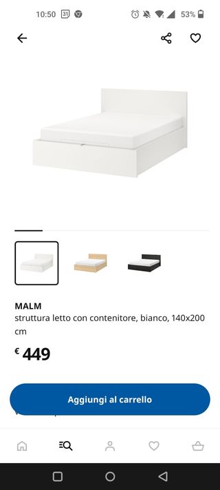 Struttura letto malm
