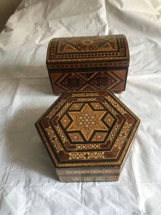 COPPIA DI SCATOLE DA TAVOLO ORIENTALI