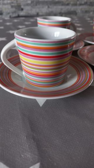 6 tazze caffè con piattini