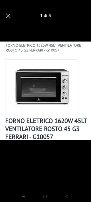 FORNO ELETTRICO GFERRARI ROSTO' 45L