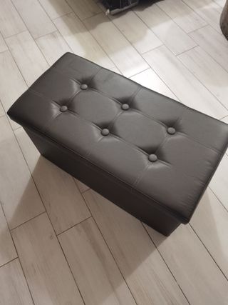 Pouf contenitore ecopelle nero