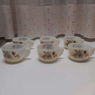 Set sei tazze da thé / caffé vetro dipinto a mano