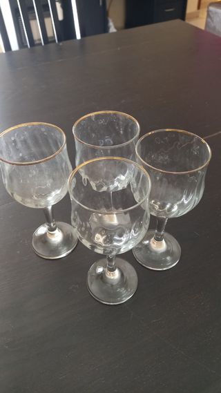 set 4 bicchieri bordino color oro 