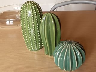 set di 3 decorazioni cactus in ceramica
