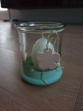 Portacandela pasquale vetro decorato candela separ