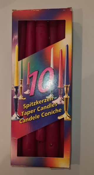 10 candele lunghe coniche rosse
