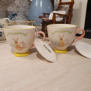 2 tazze pasquali shabby chic blanc maricló 