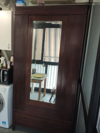 ARMADIO EPOCA 800 NOCE CASSETTONE SPECCHIO MOLATO