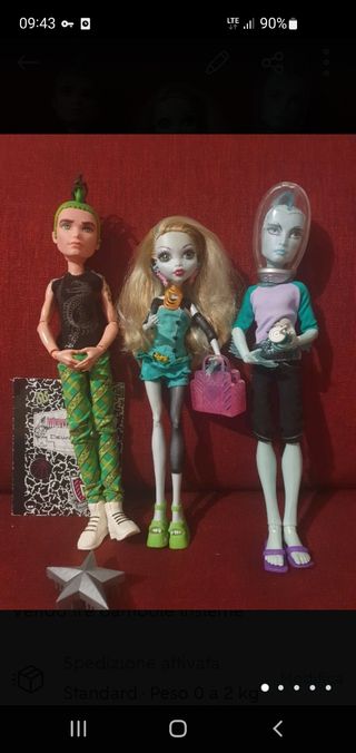 Monster high tre bambole insieme