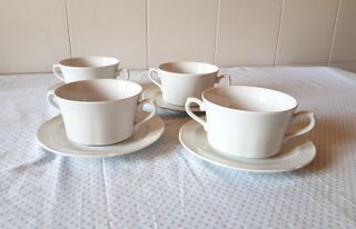 SET 4 tazze due manici piattino Winterling Bavaria