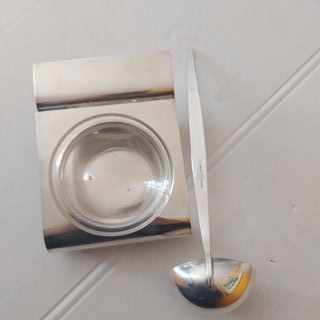 Ciotola e mestolo in Arg. laminato Lino Sabattini