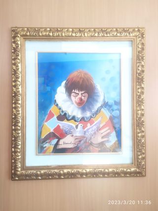 Quadro di romano mussolini raffigurante pagliaccio