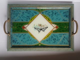 Vassoio realizzato e dipinto a mano cm.34x24