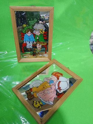 quadretto specchio 2 pz