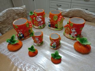 serie conigli ceramica completa