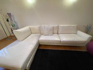 Divano Pelle Con Chaise-longue 