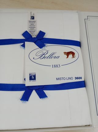 lenzuolo matrimoniale Bellora misto lino bianco 