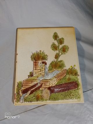 vintage mattonella piastrella ceramica rilievo MAD