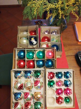 Set 40 palline in vetro soffiato diverse misure