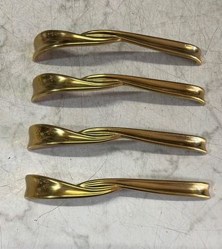 Set 4 maniglie in vero ottone centro foro 14,5 cm