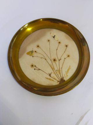 Vassoio Herbarium, in ottone anni 1960/70