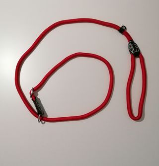 Guinzaglio cane in nylon ed ecopelle.
Rosso.