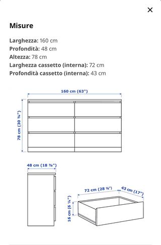 CASSETTIERA 6C MALM IKEA