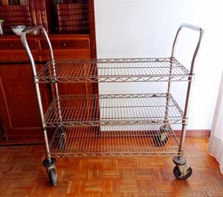 Carrello Metro  3 Ripiani acciaio inox ~ Anni 90