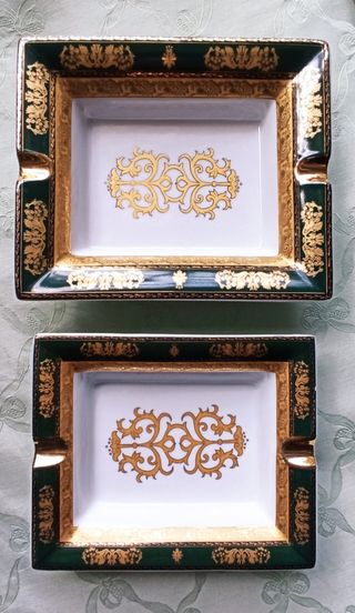 COPPIA DI PORTACENERE VINTAGE IN FINE PORCELLANA