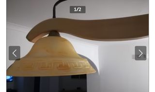 Lampadario legno e ferro