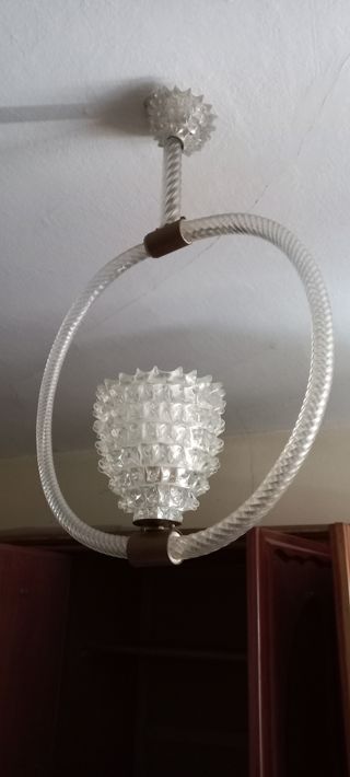 lampadario in vetro vintage euro 30 