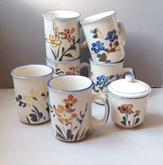 servizio 6 tazze da the con zuccheriera 