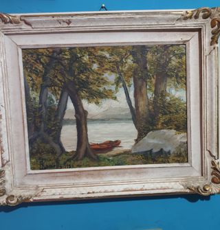 quadro antico 1950 paessaggio  cm 55x45