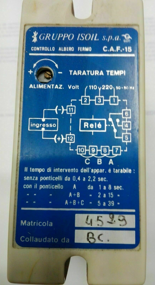 Gruppo ISOIL C.A.F. -15 modulo controllo