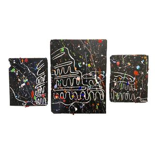 Quadro moderno Composizione 80x40 Dipinto Nuovo