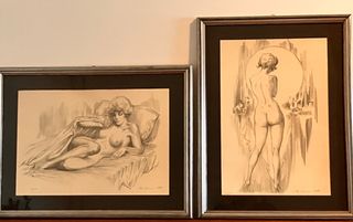 Coppia di litografie di M. Cassinari Vettor 