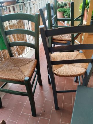 vendo 4 sedie legno e paglia 