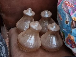 Bocce lampadario 4 vetro ambrato 