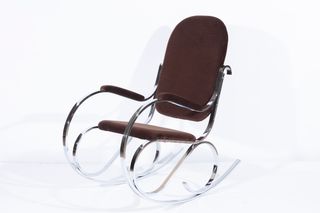 Sedia a dondolo Mid-Century cromata anni 70