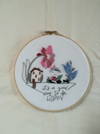 Quadretto ricamato a mano