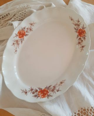 Piatto da portata in porcellana Fontebasso anni 50