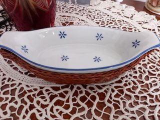 Piccola pirofila ceramica bianca e  blu