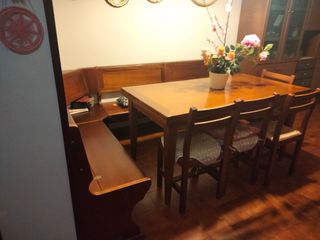 panca angolare con tavolo allungabile 