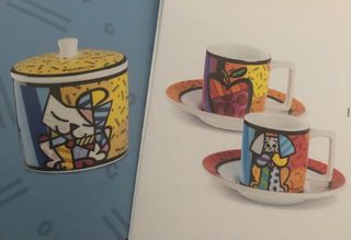 Set 2 tazzine caffe e zuccheriera