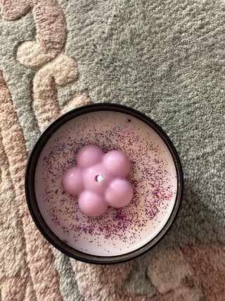 Candela alla fragola e rosa 