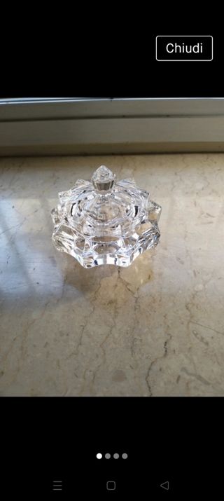 Mini portagioie in cristallo made in Italy.
